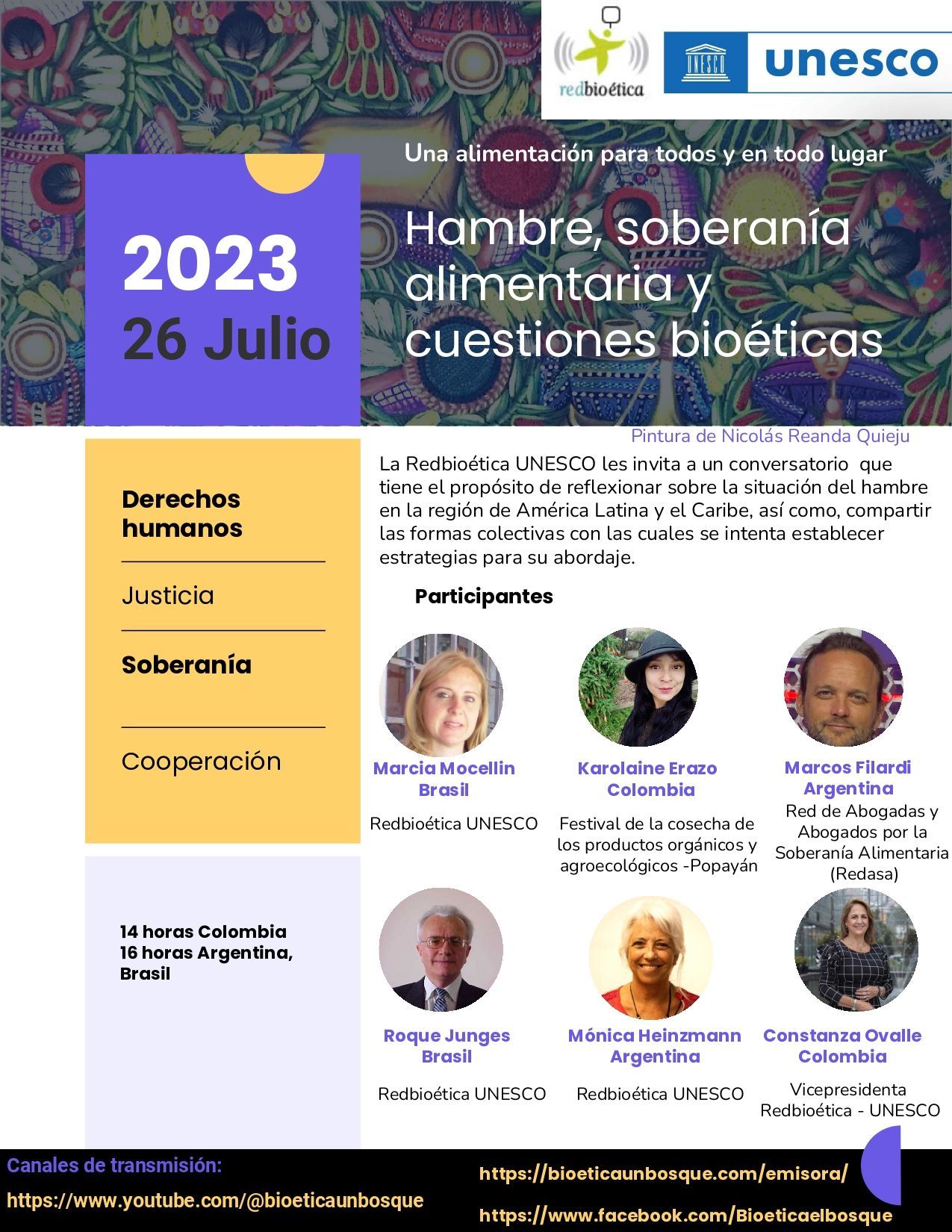 Conversatorio “Hambre, soberanía alimentaria y cuestiones de bioéticas ...